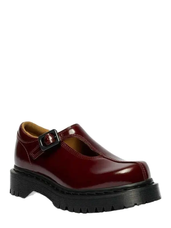 Dr. Martens Rejena Leather Mary Jane Shoes - Red