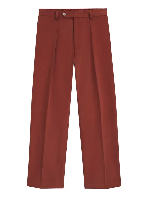 BOSS Cotton Pleated Trousers - Dark Red