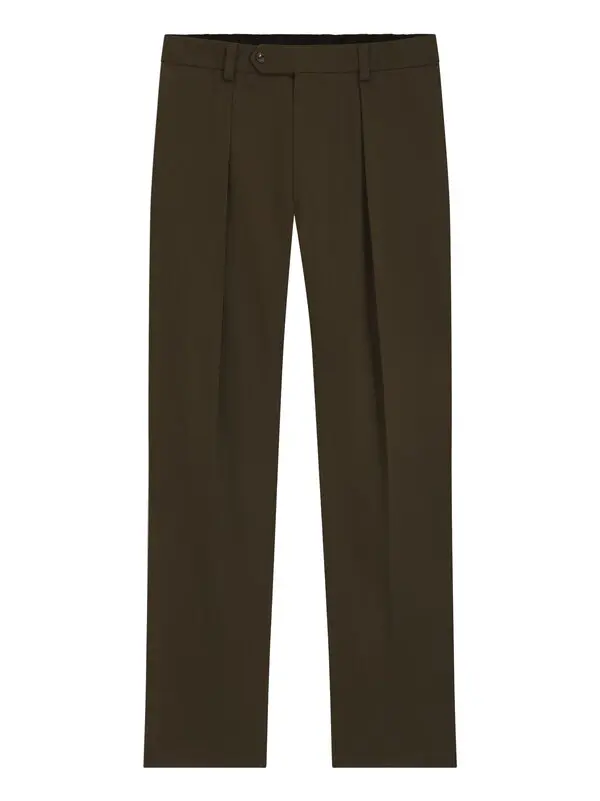 BOSS Cotton Pleated Trousers - Light Green