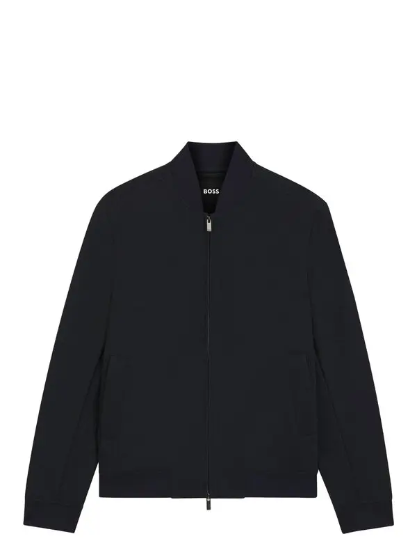 BOSS Slim-fit Wrinkle-resistant Jacket - Dark Blue