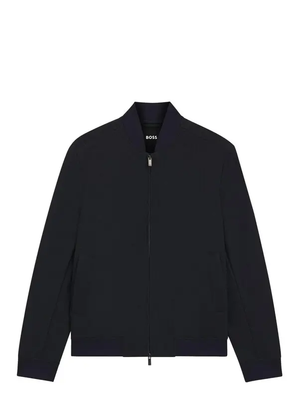 BOSS Slim-fit Wrinkle-resistant Jacket - Dark Blue
