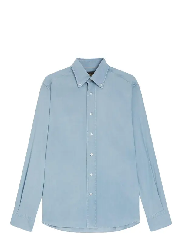 BOSS Regular-fit Shirt In Italian-made Denim - Light Blue
