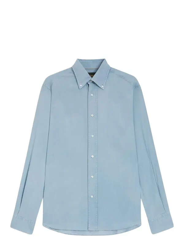 BOSS Regular-fit Shirt In Italian-made Denim - Light Blue