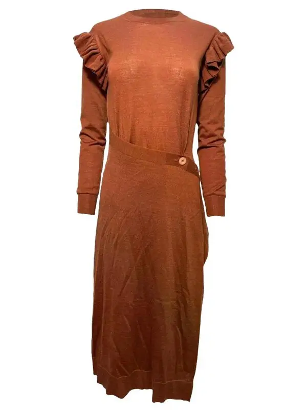 Ulla Johnson Leo Ruffled-detail Midi Dress - Brown