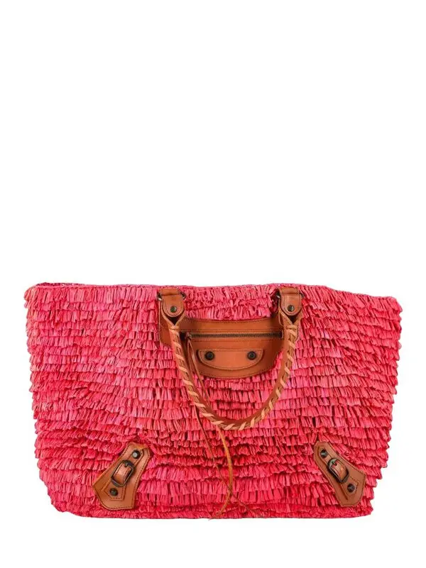 Balenciaga Woven Buckle Tote - Pink