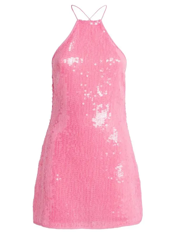 Oseree Sequin Mini Dress - Pink