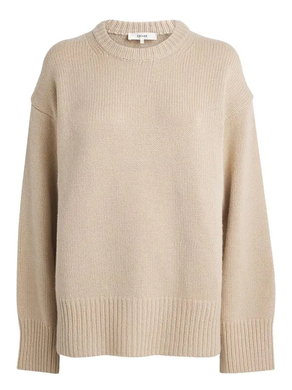 FRAME Cashmere Crew-neck Sweater - Beige