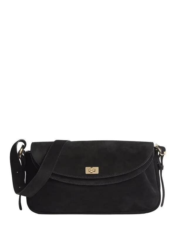 Sandro Suede Le Mambo Shoulder Bag - Black