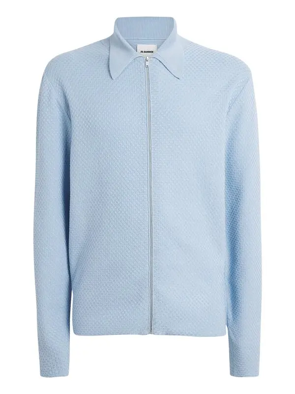 JIL SANDER Cotton Zip-up Sweatshirt - Blue