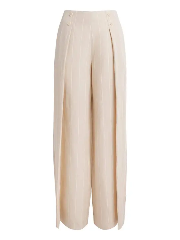 Claudie Pierlot Pleated Wide-leg Trousers - White