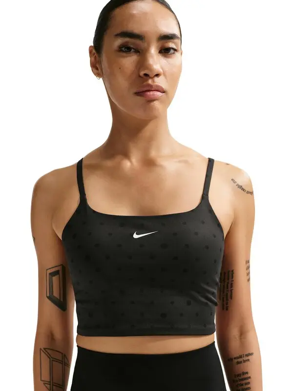 Nike One Light-support Padded Printed Sports Bra - Black
