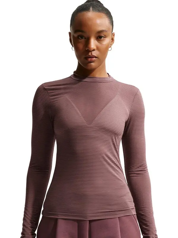 Nike Sportswear Tight Long-sleeve Sheer Top - Purple