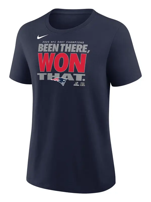 Nike New England Patriots 2025 Afc East Champions Trophy Nfl T-shirt - Blue