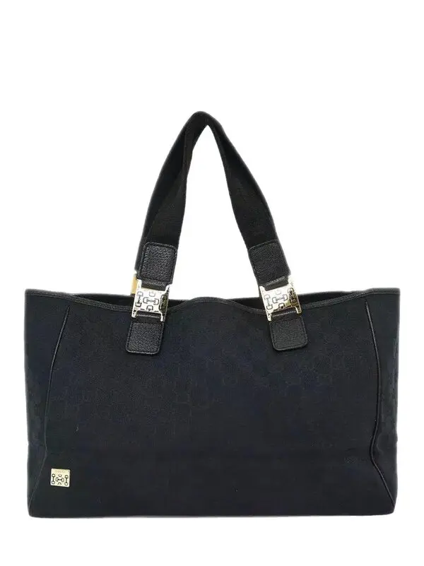 Gucci 1990-2000s Gg Canvas Tote Bag - Black