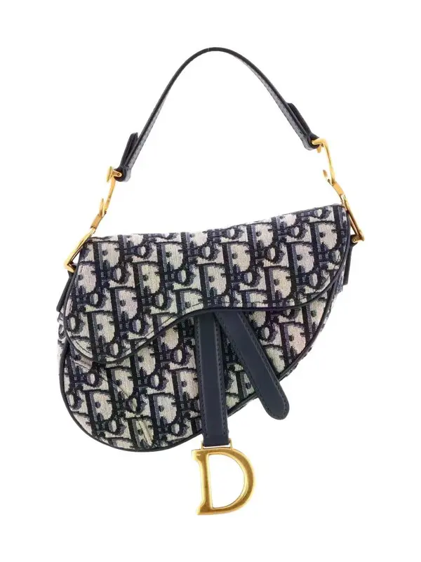 Dior Saddle Handbag Oblique Canvas Mini - Blue