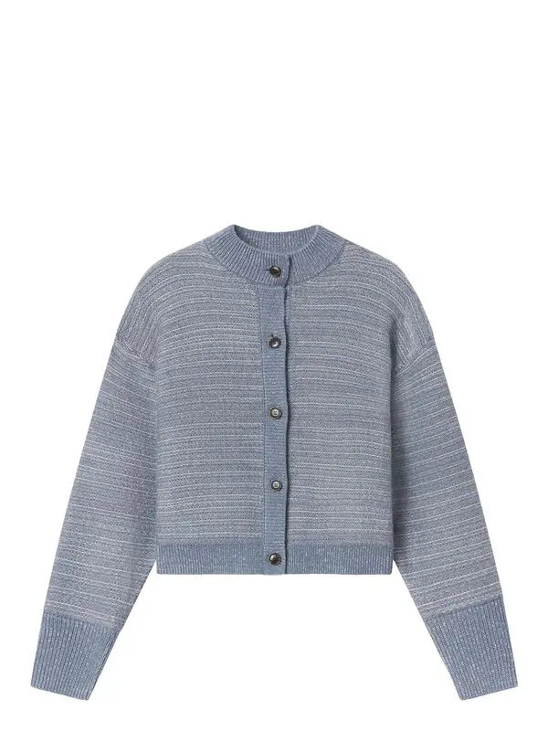 FRAME Jacquard Femme Cardigan - Sky Blue M