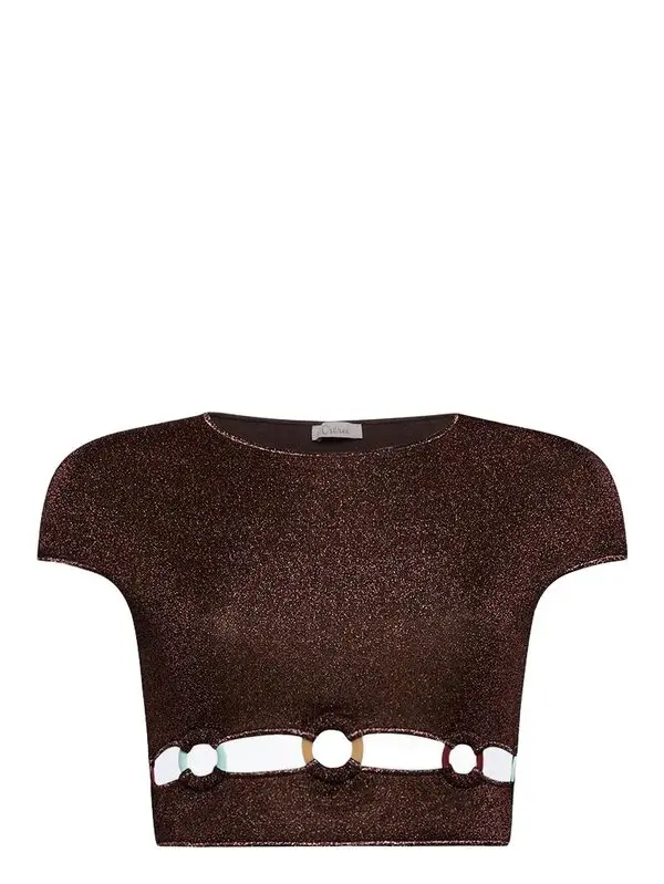 OSÃ©REE Lumiere Multi Ring 70s Top - Brown