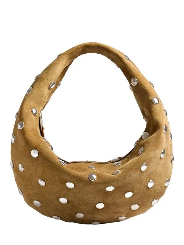 Khaite Olivia Hobo Medium With Studs - Brown