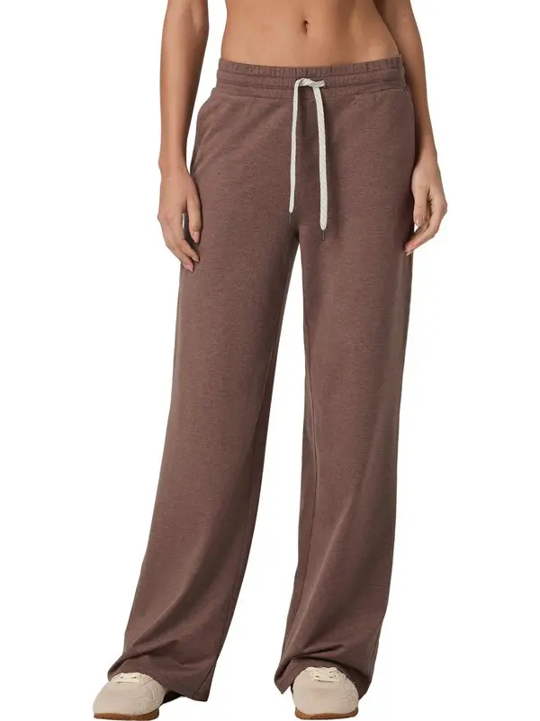 Vuori Hao Essentia Wide Leg Pants Long - Sable Heather