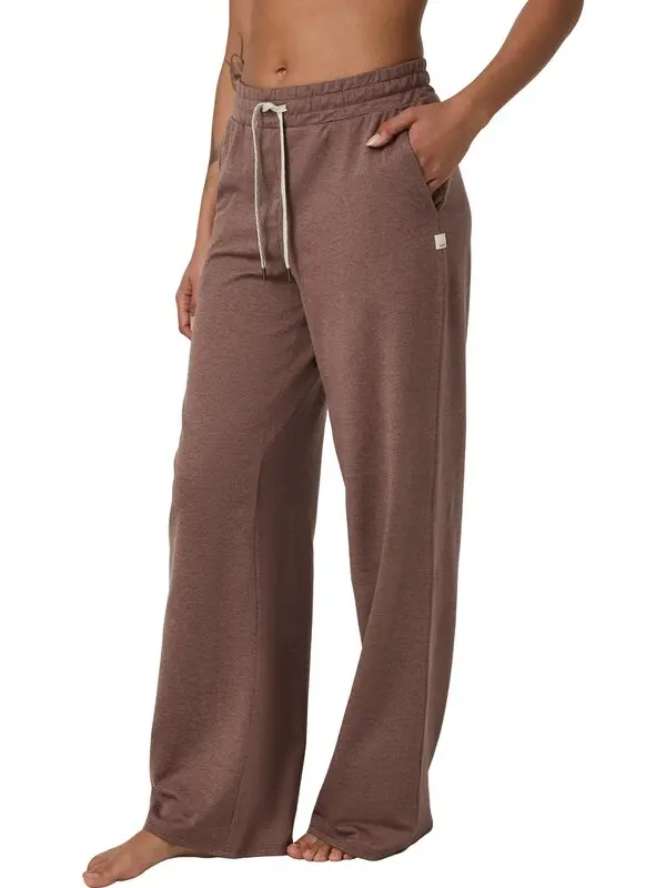 Vuori Halo Essential Wide-leg Pants Long - Sable Heather