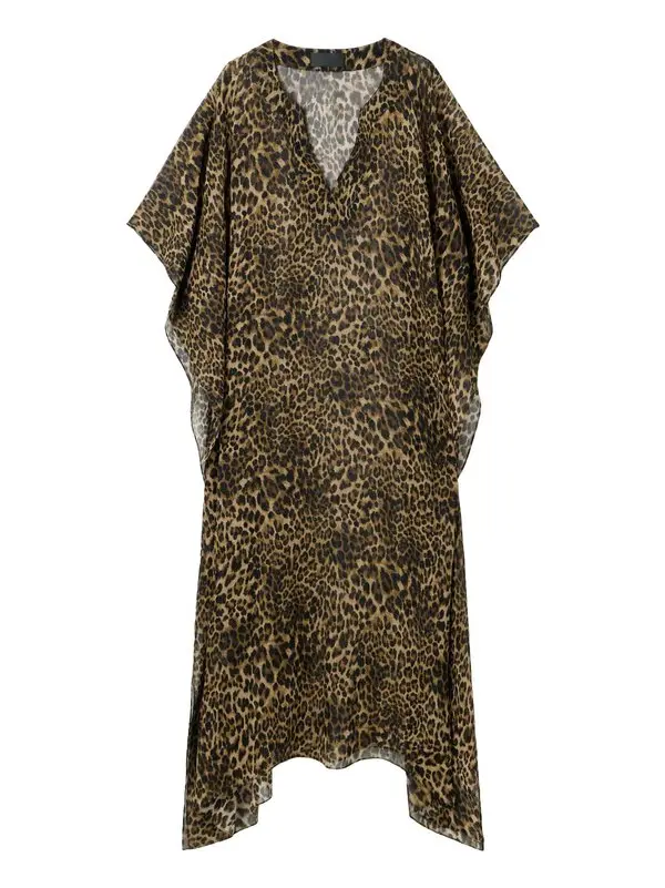 NILI LOTAN Erica Leopard-print Kaftan - Animal Print