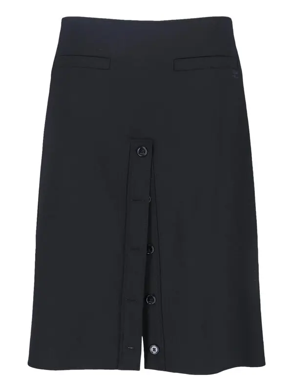 COURREGES Logo Midi Skirt - Black