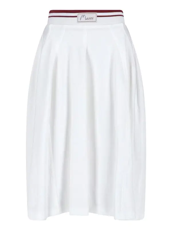 Marni Logo Midi Skirt - White