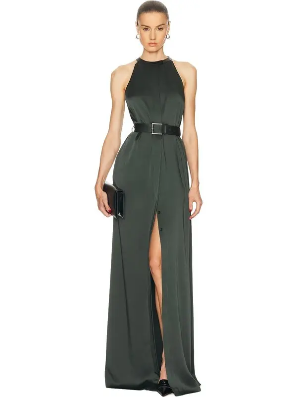 TOM FORD Long Halterneck Dress - Dark Pine