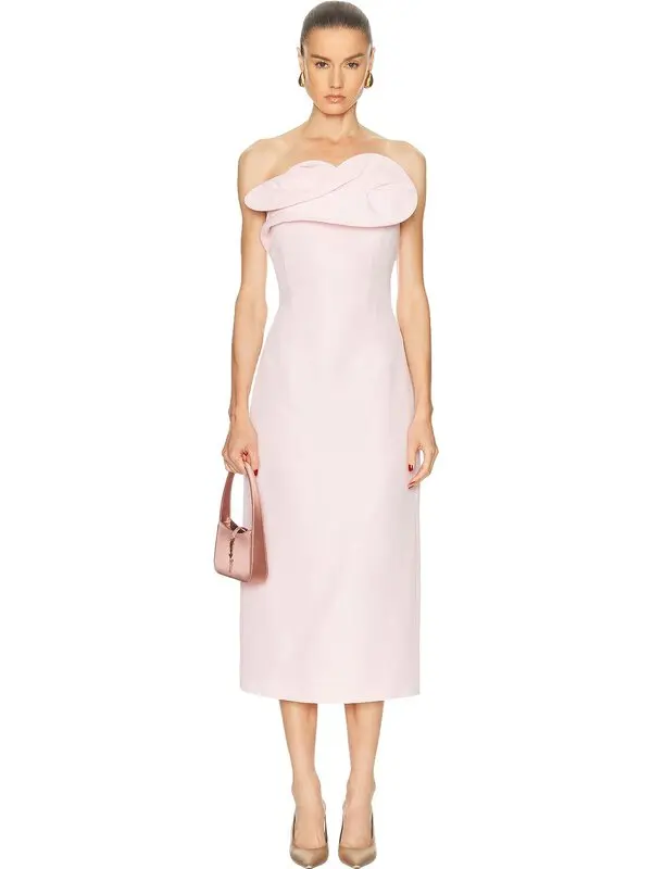 Magda Butrym Sculptural Strapless Midi Dress - Pink