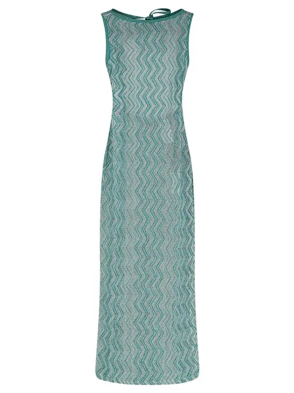 Missoni Laminated Viscose Long Dress - Blue