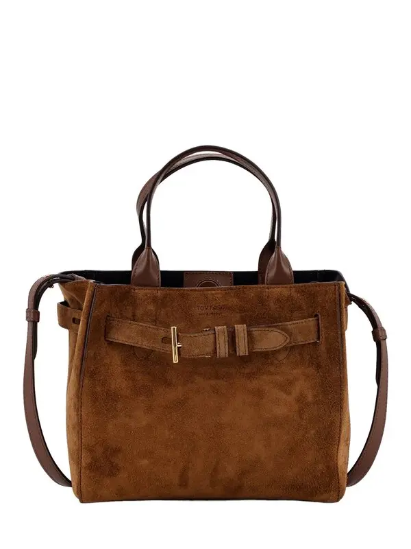 TOM FORD Audrey Suede Handbag - Brown