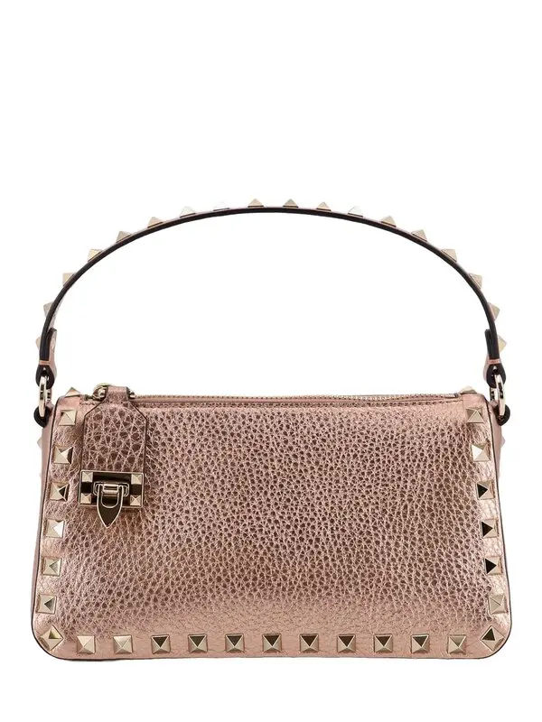 Valentino Garavani Rockstud Laminated Leather Crossbody Bag - Pink