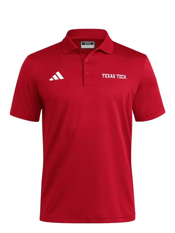 Adidas Texas Tech Red Raiders Coaches Ottoman Polo - Team Power Red / White