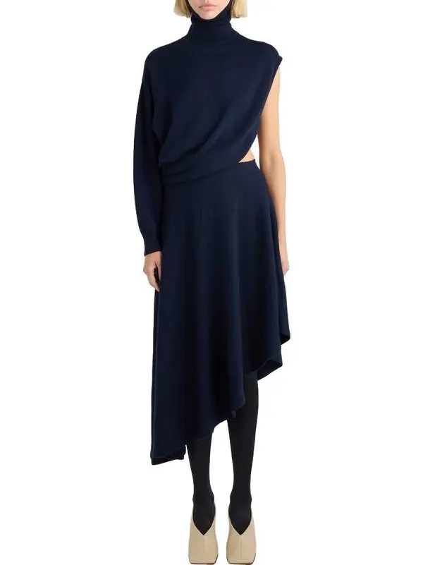 Alaïa Cutout Long-sleeve Turtleneck Sweater Dress - Minuit