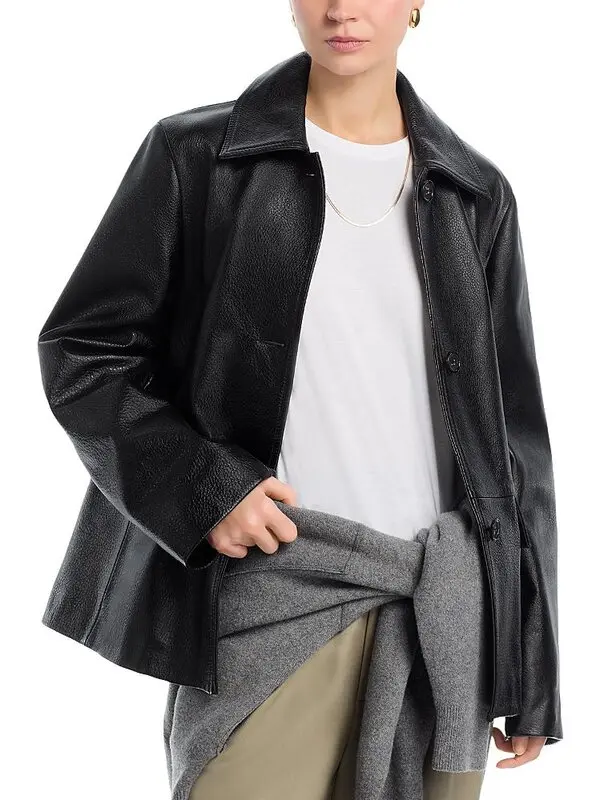 TOTEME Grained Leather Jacket - Black