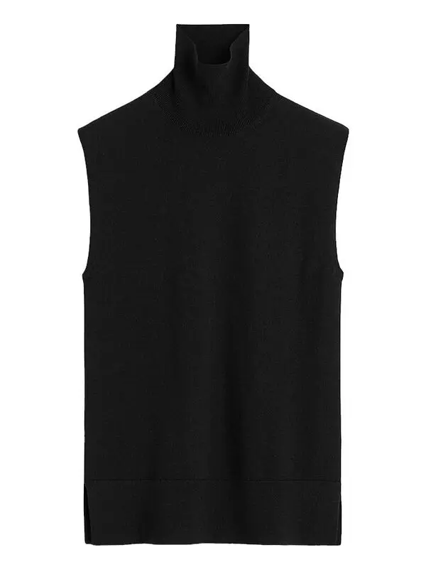 TOTEME Sleeveless Fine Turtleneck - Black