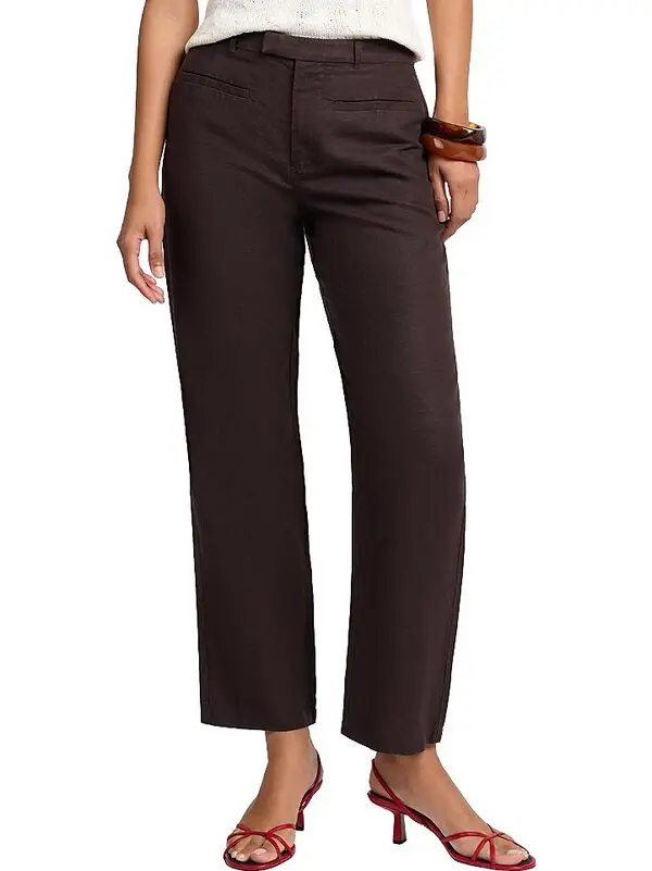 Onia Air Linen Mid-rise Pant - Espresso