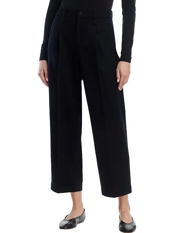 Issey Miyake Tweed Wide Leg Trousers - Black