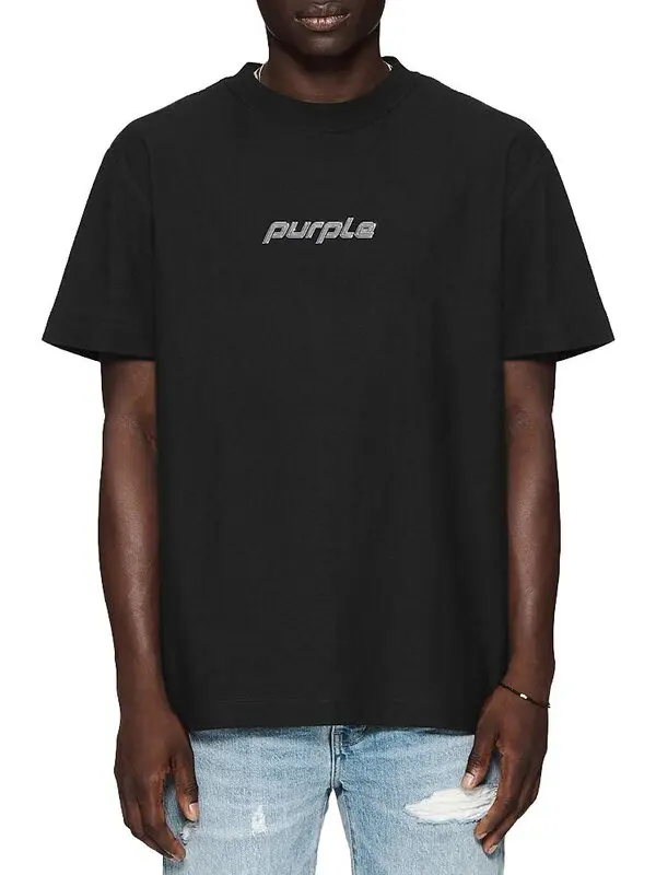 PURPLE BRAND Logo Jersey T-shirt - Black