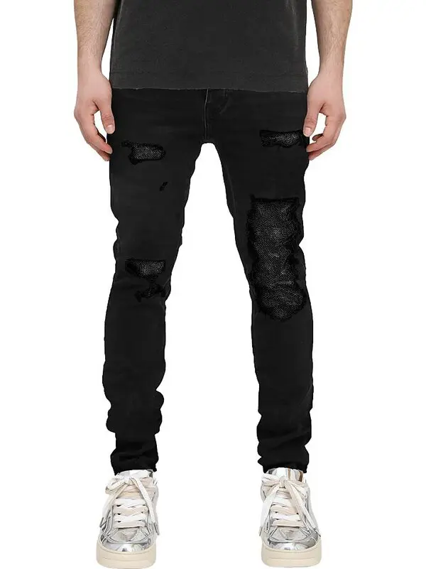 PURPLE BRAND Skinny Repair Denim - Black
