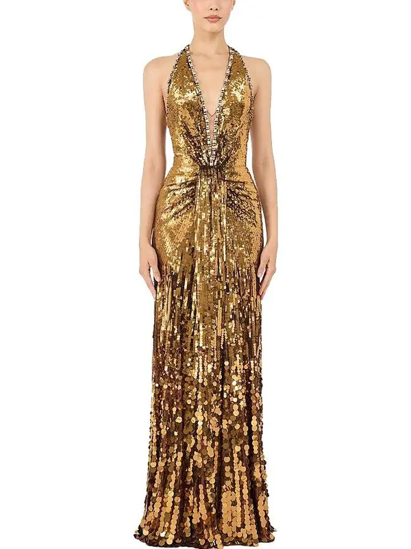 Jenny Packham Lisette Sequin-embellished Maxi Dress - Bronze