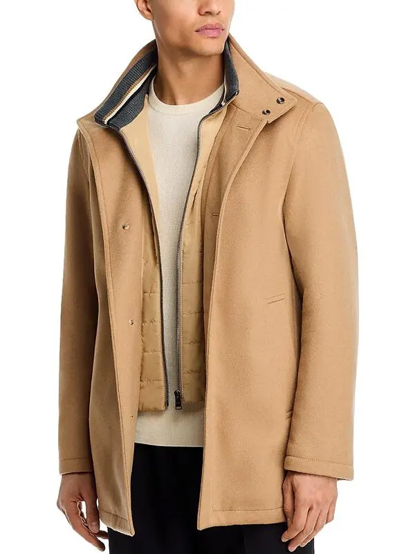 BOSS H-coxtan Wool-blend Coat - Medium Beige