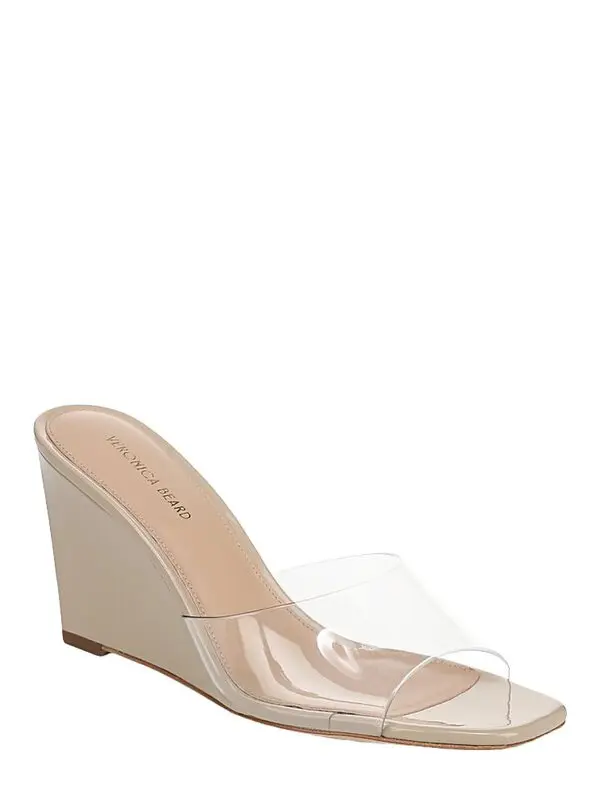 Veronica Beard Asha Wedge Sandals - Clear/sand