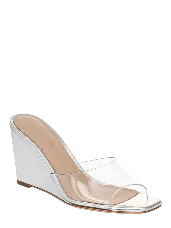 Veronica Beard Asha Wedge Sandals - Clear/silver