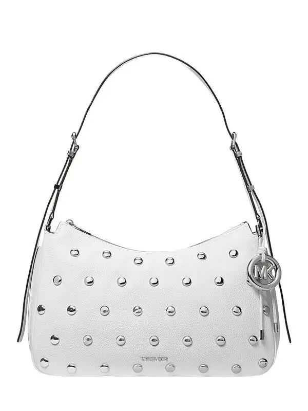 Michael Kors Studded Leather Crossbody - Optic White