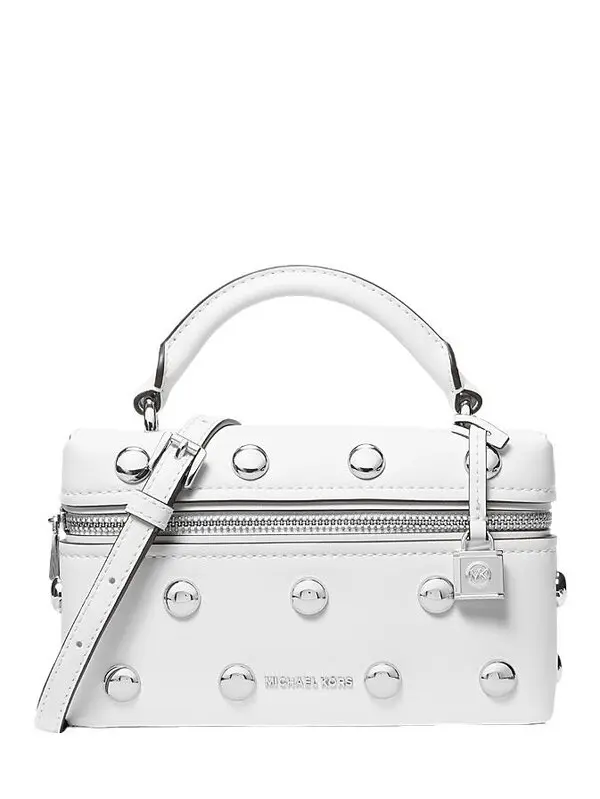 Michael Kors Jana Mini Studded Top Handle Crossbody - Optic White