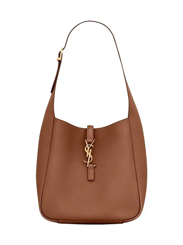 Saint Laurent Le 5 A 7 Supple Small Shoulder Hobo Bag In Grained Leather - Fox