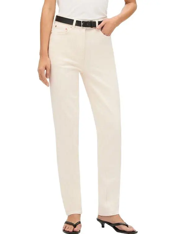 Another Tomorrow Slim Denim Pant - Ecru