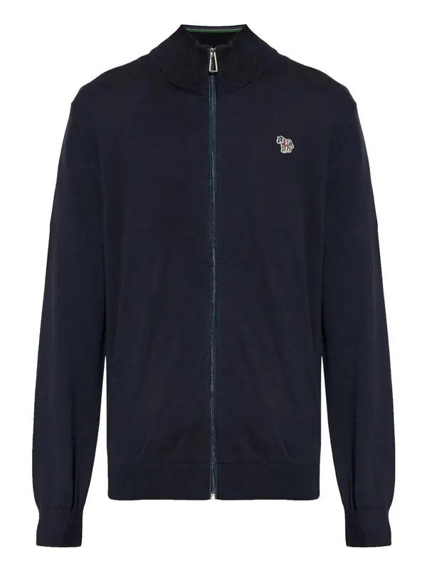 Paul Smith Stand-up Collar Cardigan - Navy Blue