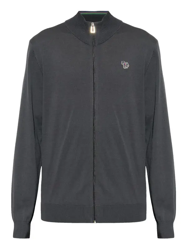 Paul Smith Cardigan With Logo Patch - Grey